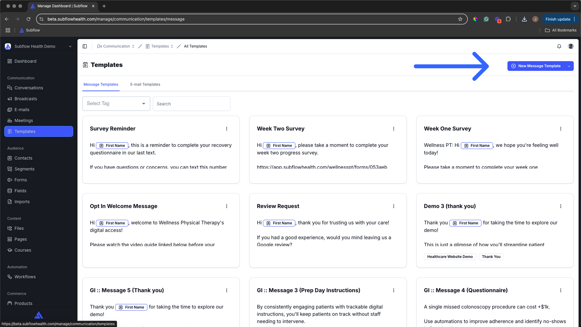How to Use Messaging Templates – Subflow, Inc.